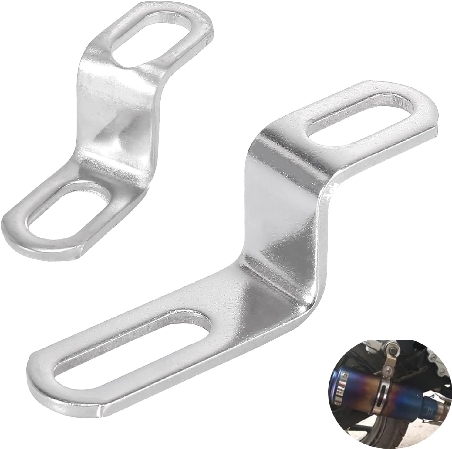 Amazon.com: YehVeh 2 Pack Motorcycle Exhaust Muffler Pipe Bracket ...