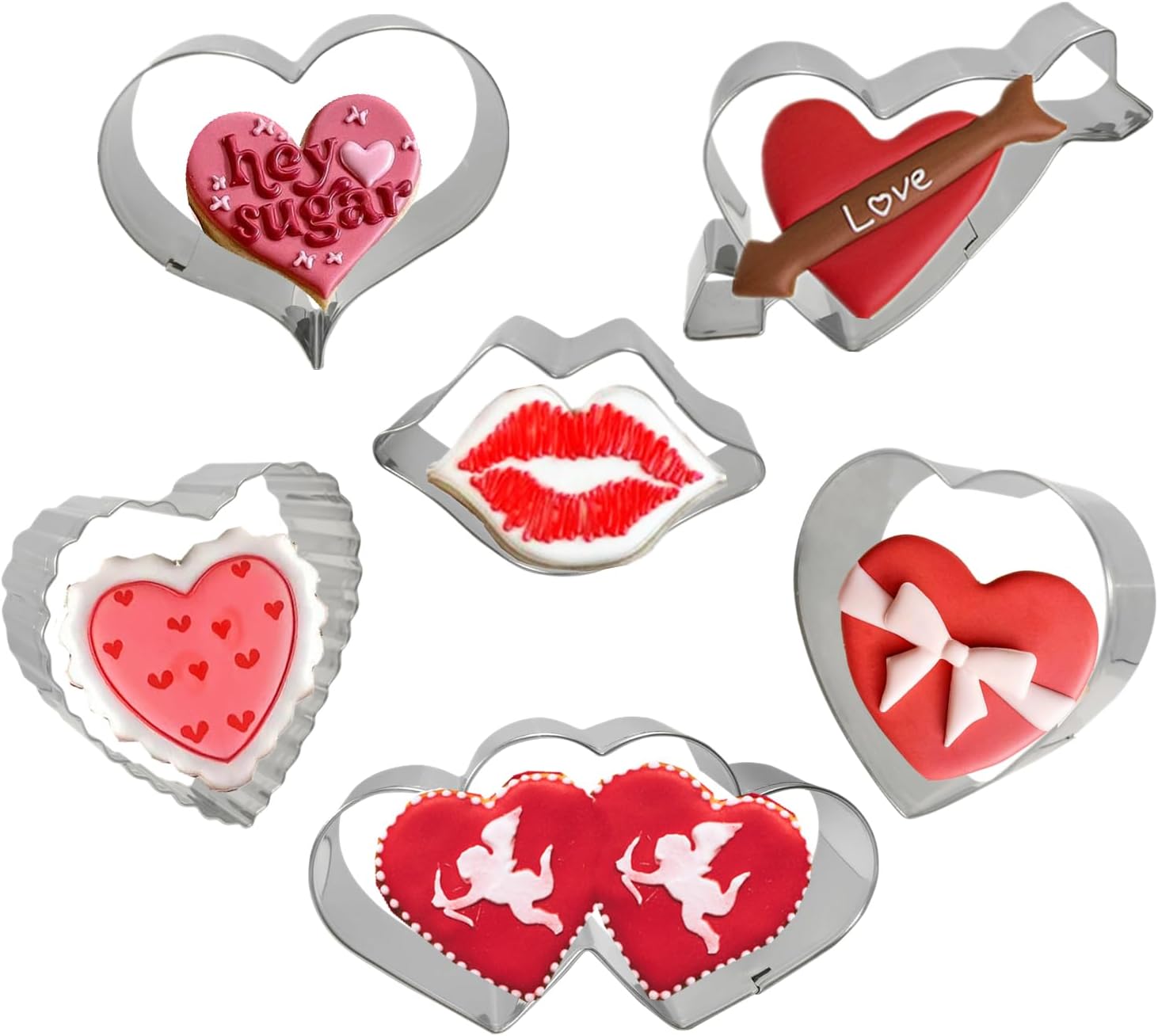 Amazon.com: Valentine’s Day Cookie Cutters, 6 Pieces Themed Cutters ...