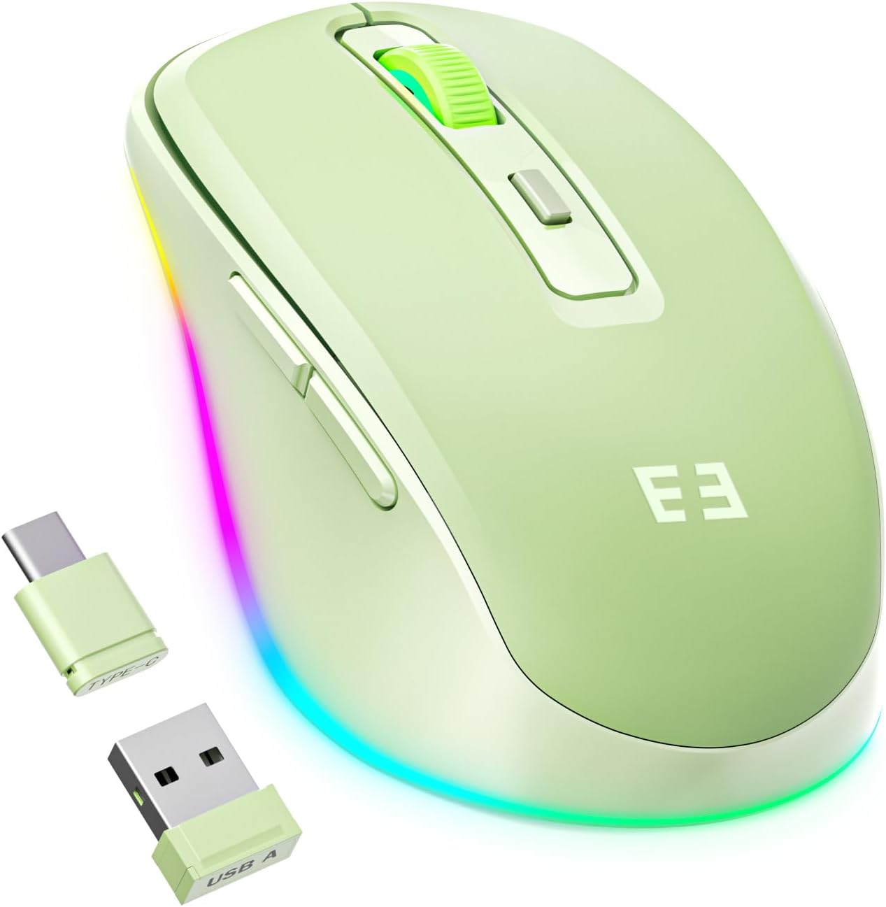 Amazon.com: seenda Wireless Mouse with Jiggler - Light Up USB C Mouse ...