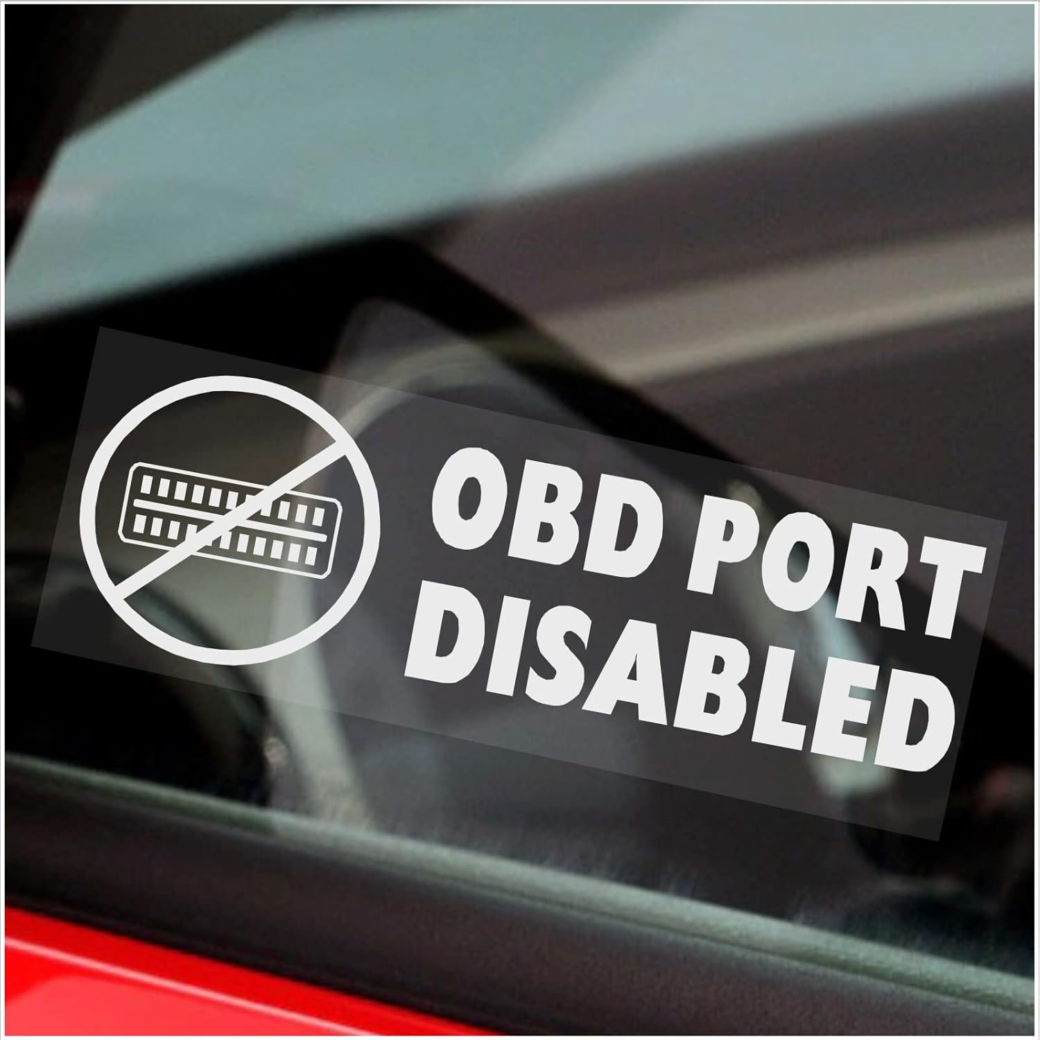 5 x Stickers OBD Port Disabled Security Signs Car Window Warning White ...