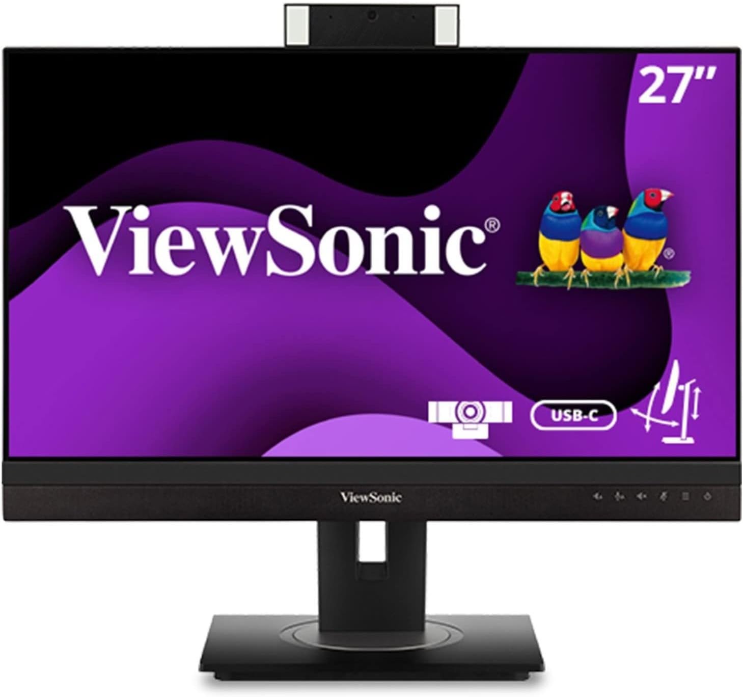 ViewSonic VG2756V-2K 27-inch QHD Ergonomic Monitor with Built-in Webcam ...