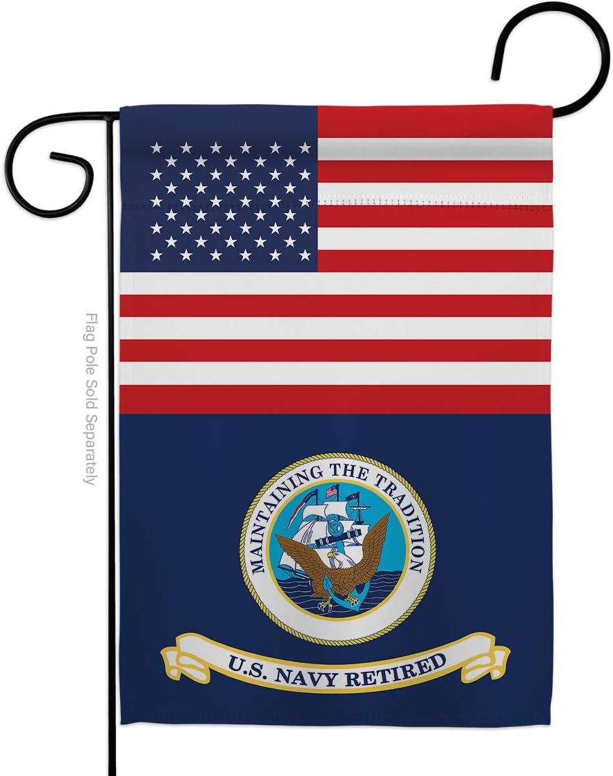 Amazon.com : Navy US Retired Garden Flag Armed Forces USN Seabee United ...
