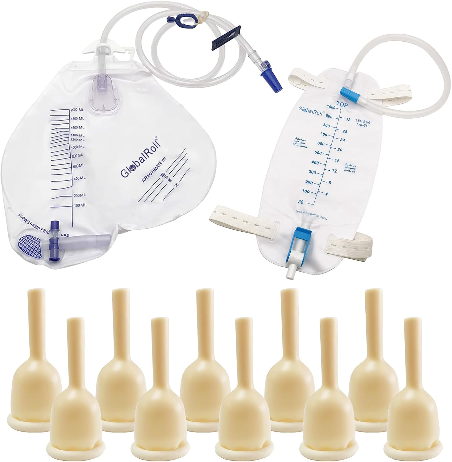 Amazon.com: GlobalRoll Latex Condom Catheters External Self Sealing Set ...