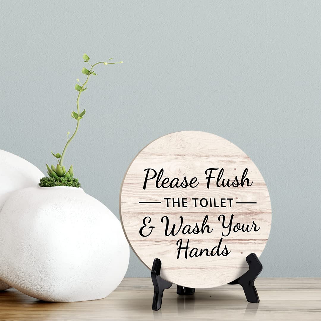 Snapklik.com : Round Please Flush The Toilet & Wash Your Hands, Light ...
