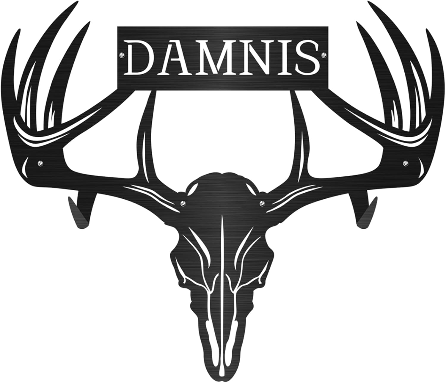 Amazon.com : Personalized Metal Deer Skull Bow Rack Custom Name Deer ...
