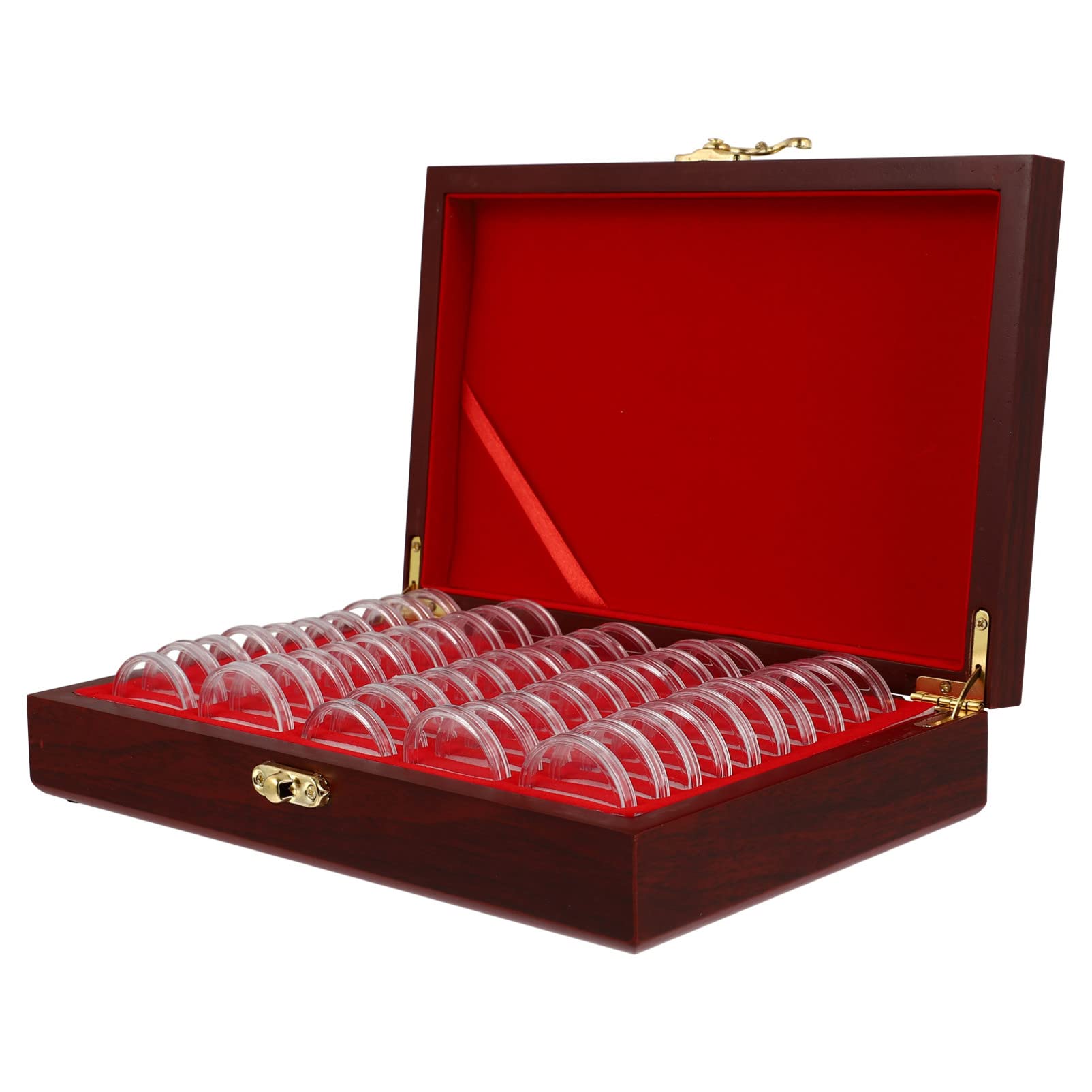 Wooden Coin Box Coins Capsules: Wood Coin Case Wooden Coin Holder ...