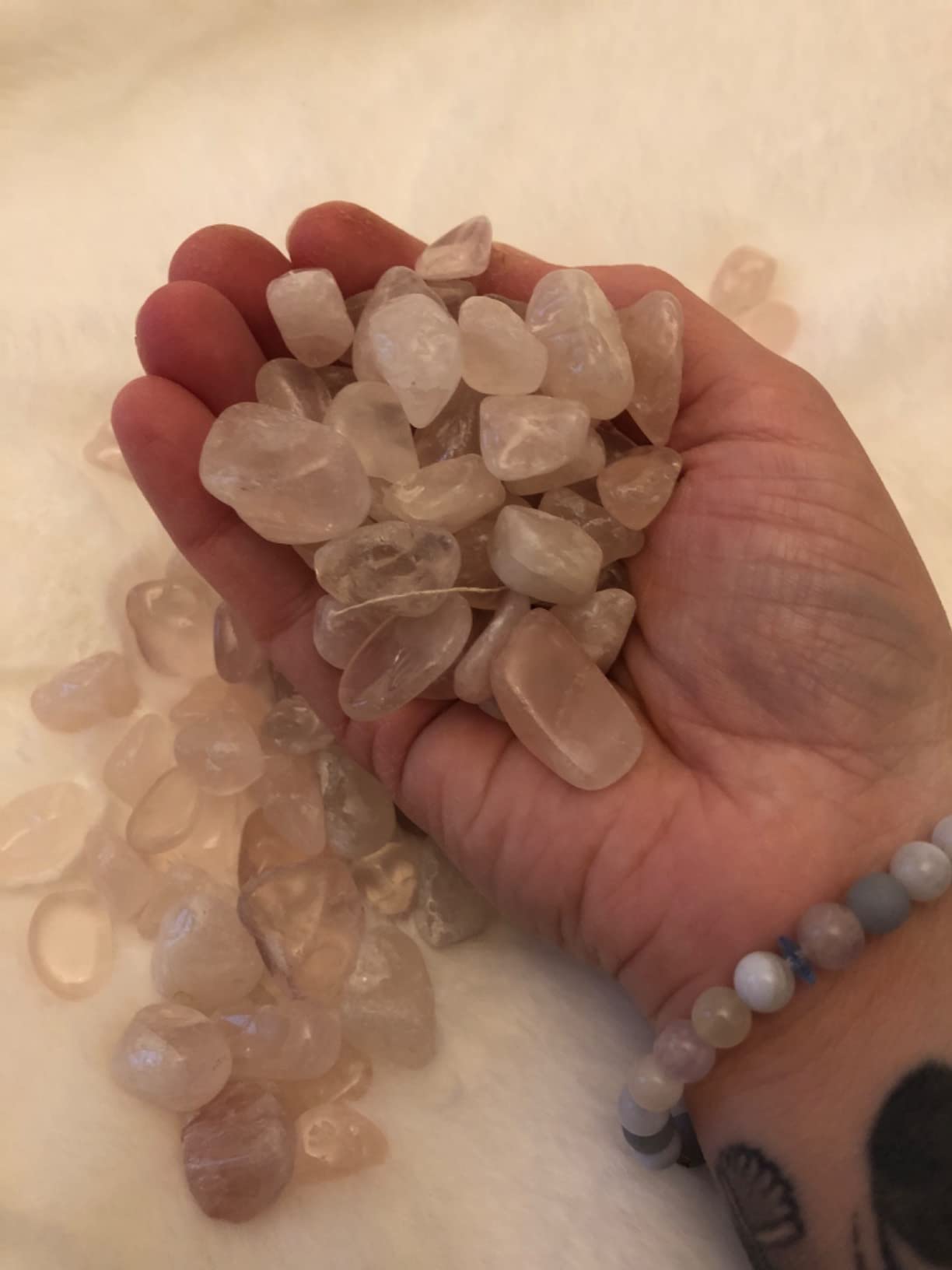 Navaris Crystal Water Bottle - 14oz Glass Gemstone Drink Bottle with ...