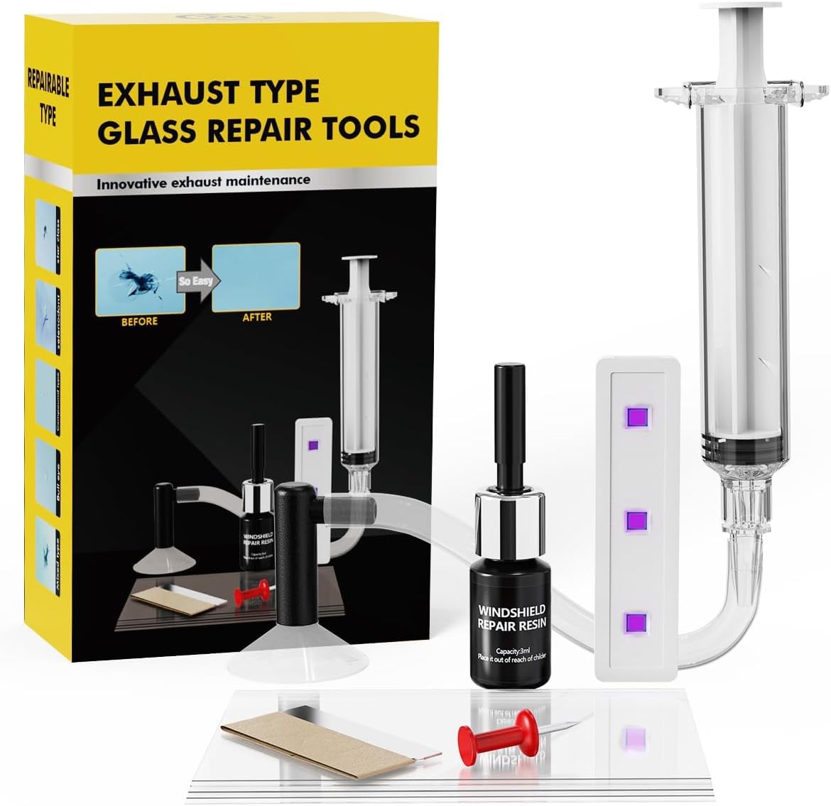 Amazon.com: XTryfun Windshield Repair Kit for Chips and Cracks ...
