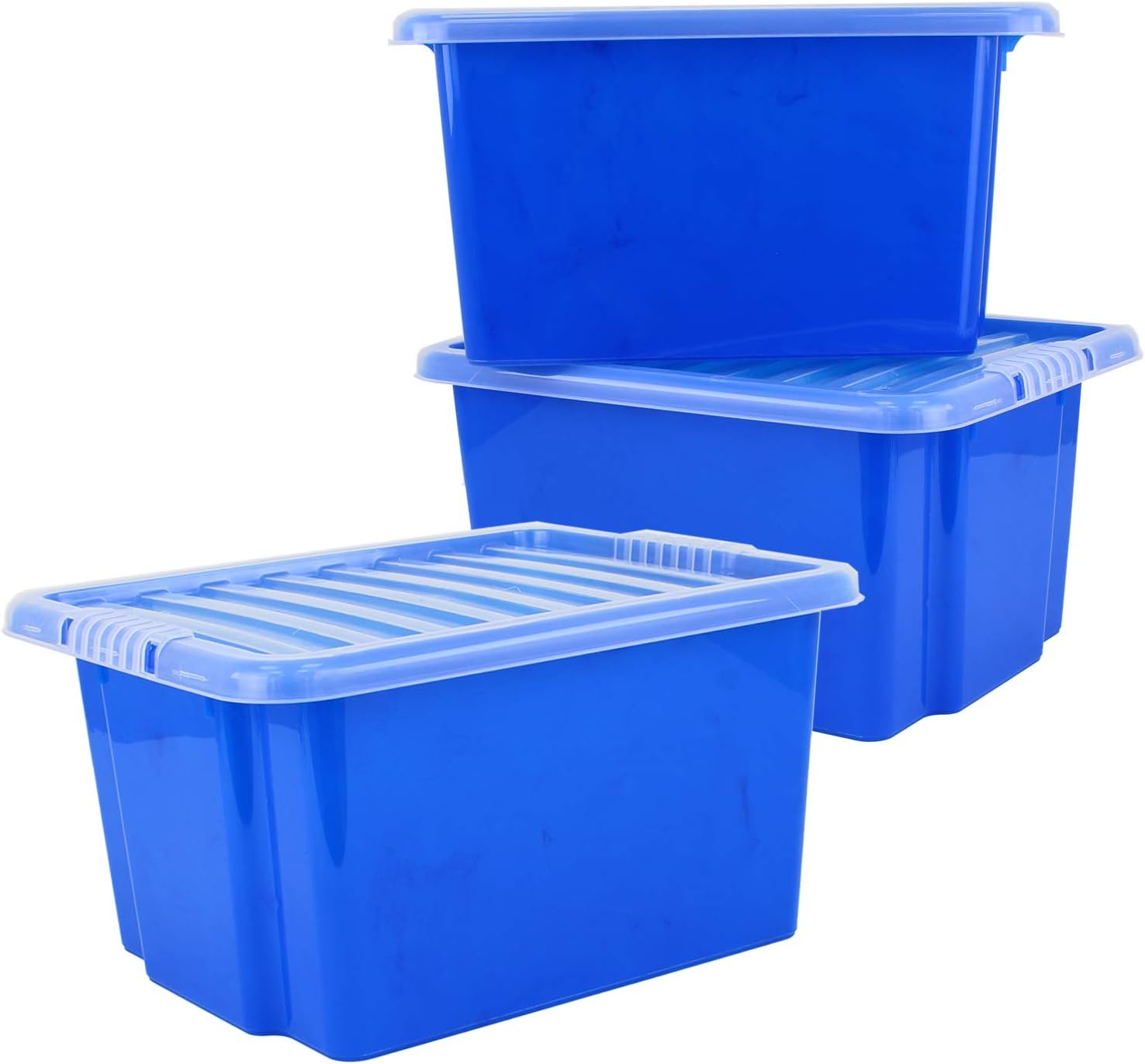 Guaranteed4Less 35L Plastic Coloured Storage Boxes Container Drawer Lid ...
