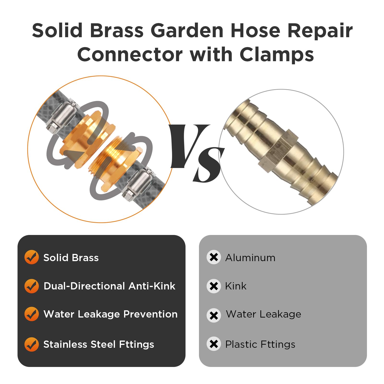 Snapklik.com : SANYCASA Solid Brass Garden Hose Repair Kit