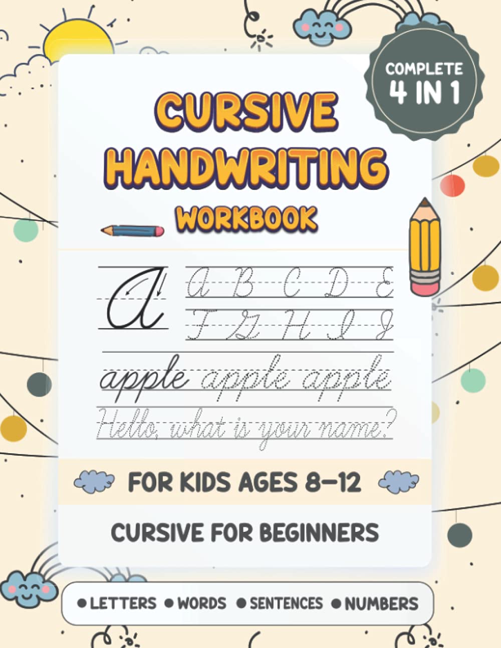 Amazon.com: Cursive Handwriting Workbook For Kids Ages 8-12: The ...