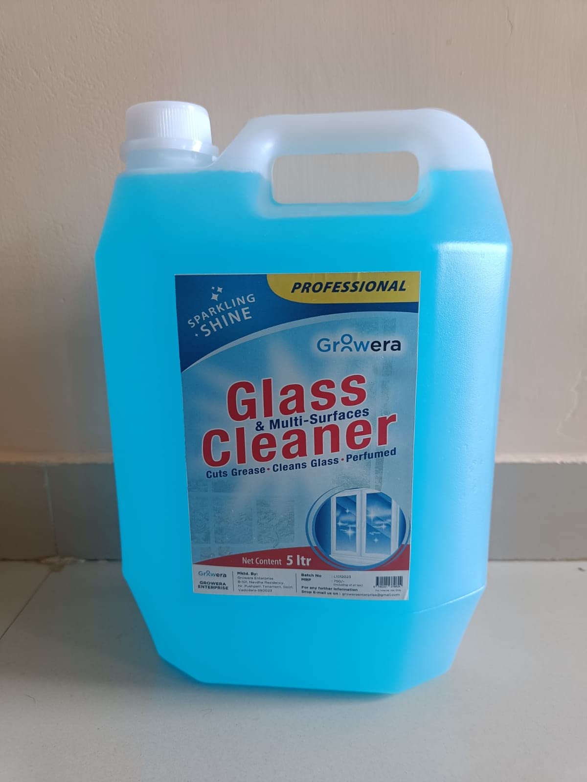 Growera Glass Cleaner Liquid - 5 LTR for Sparkling Windows and Mirrors ...