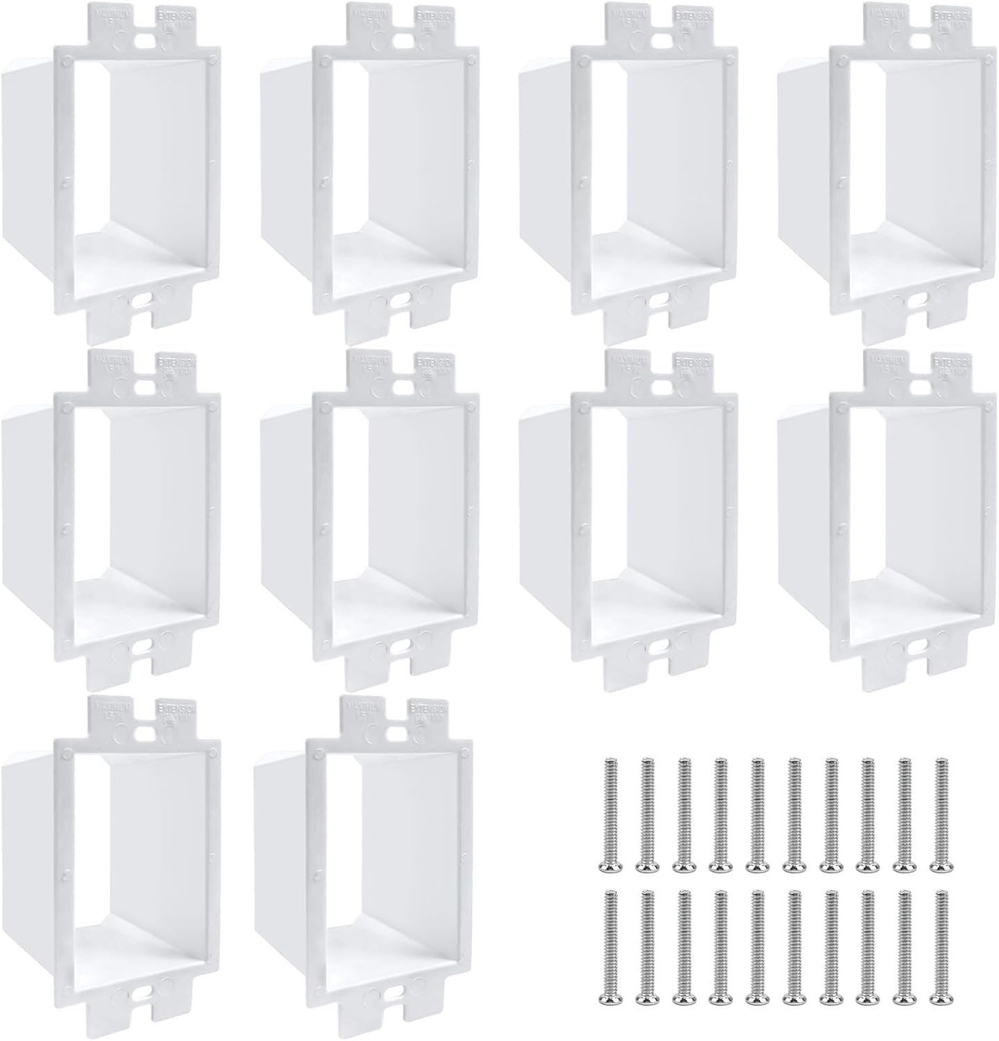 10PCS BE1-2 Electrical Outlet Box Extenders with 20PCS Screws, (1-Gang ...