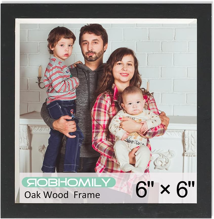 Amazon.com - Robhomily 6x6 Solid Oak Wood Picture Frame with Real Glass ...