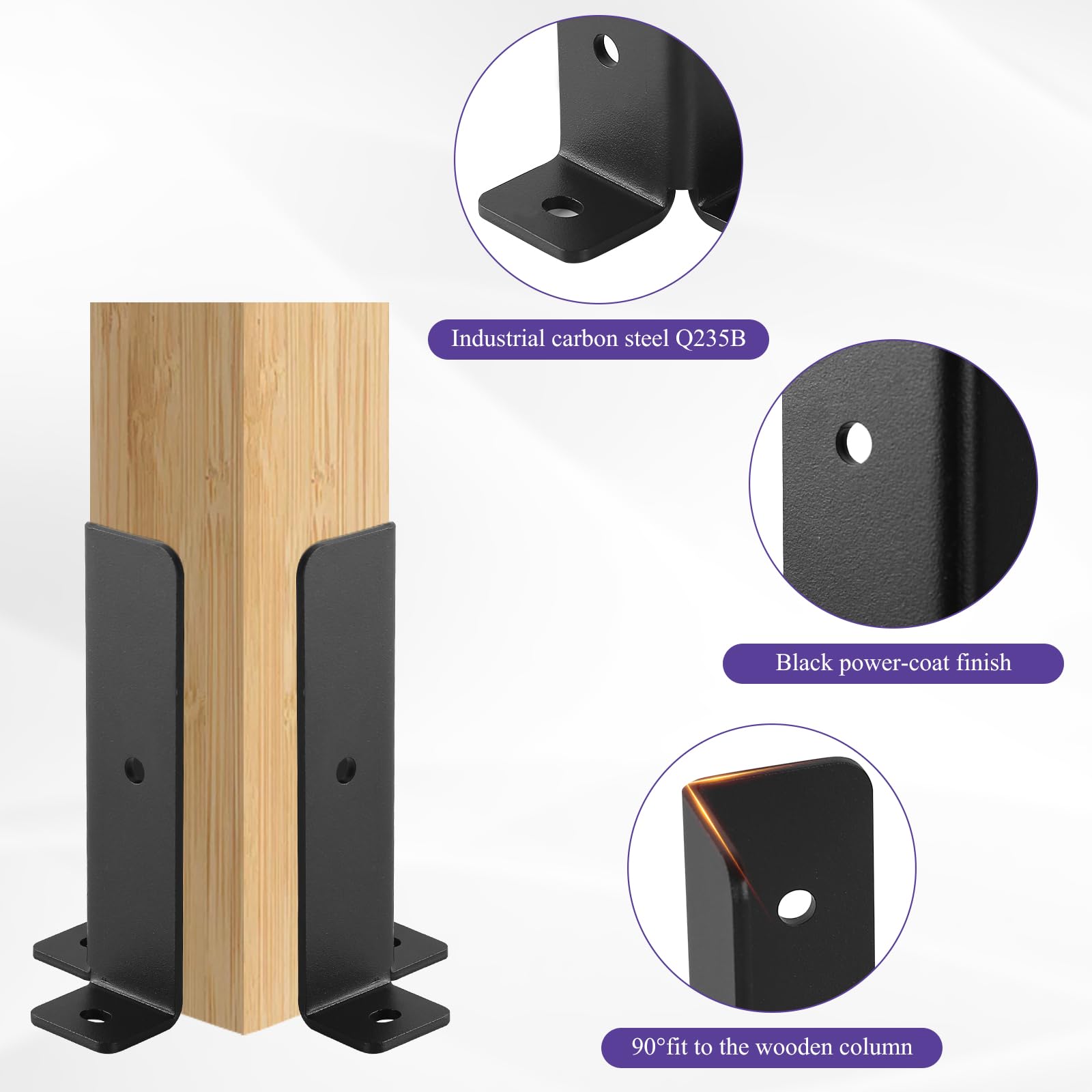 Snapklik.com : 4 Pcs Adjustable Deck Post Anchor Base Brackets - Heavy ...