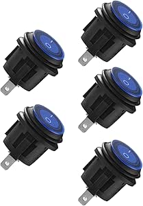 Amazon.com: MOOKEENONE 5 X Blue LED Round Switch, 12V 20A Car SPST Auto ...