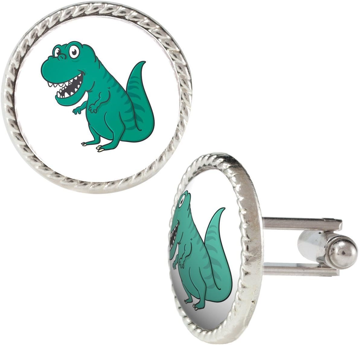 Cartoon Illustration of a T-Rex Dinosaur Cufflinks : Amazon.ca ...