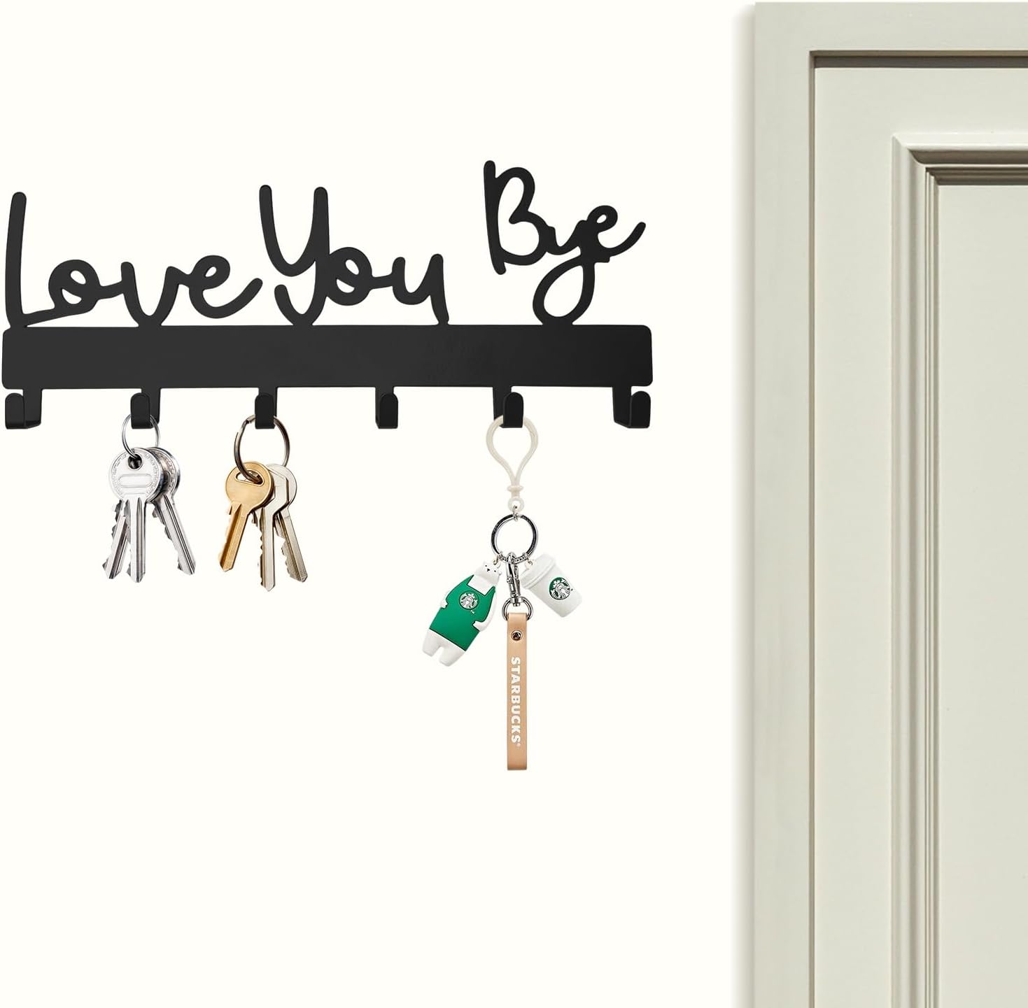 Amazon.com: Love You Bye Sign Key Holder Hook Wall Mounted Key Holder ...