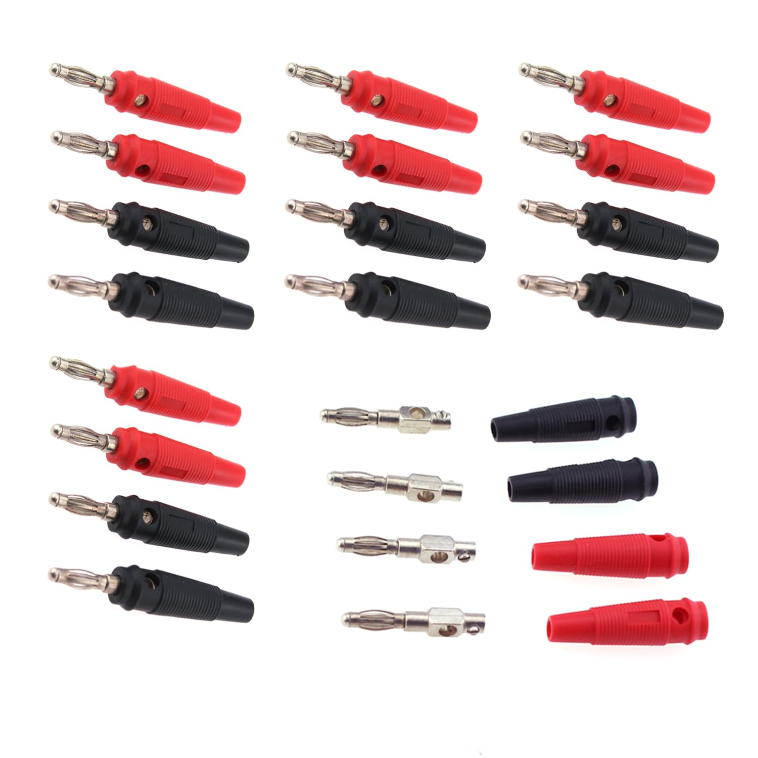 Maxmoral 20pcs 4mm Banana Plugs Solder DIY Banana Plug Male Connectors ...