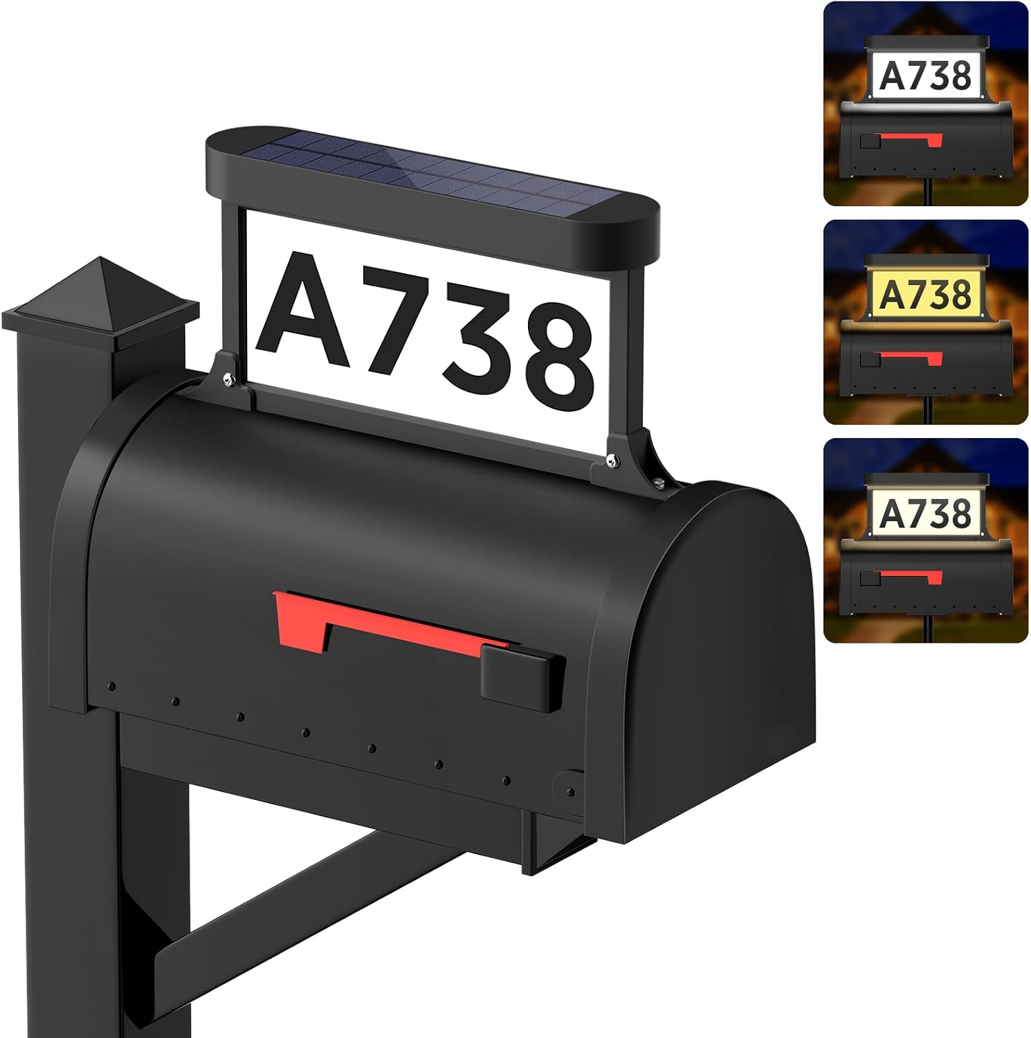 Amazon.com: Solar Backlit Address Sign for Mailbox - Double-Sided ...