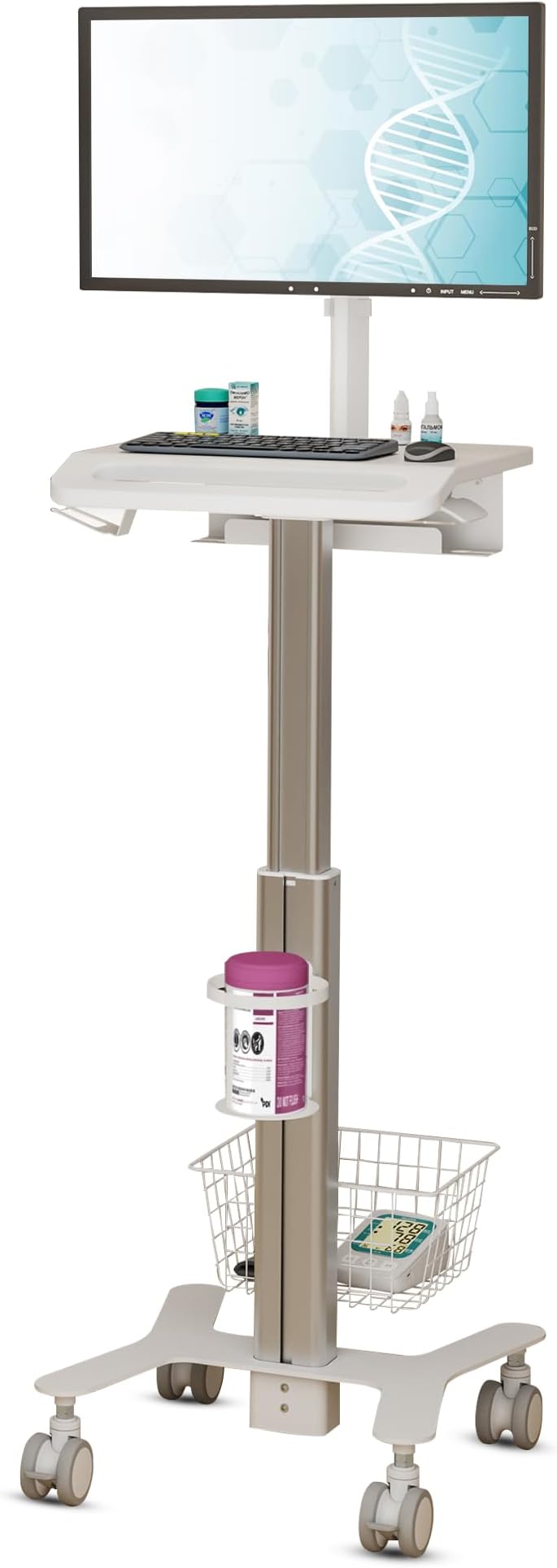 Amazon.com: Medical Cart Mobile Trolley Cart with Wheels 27.5"-37 ...