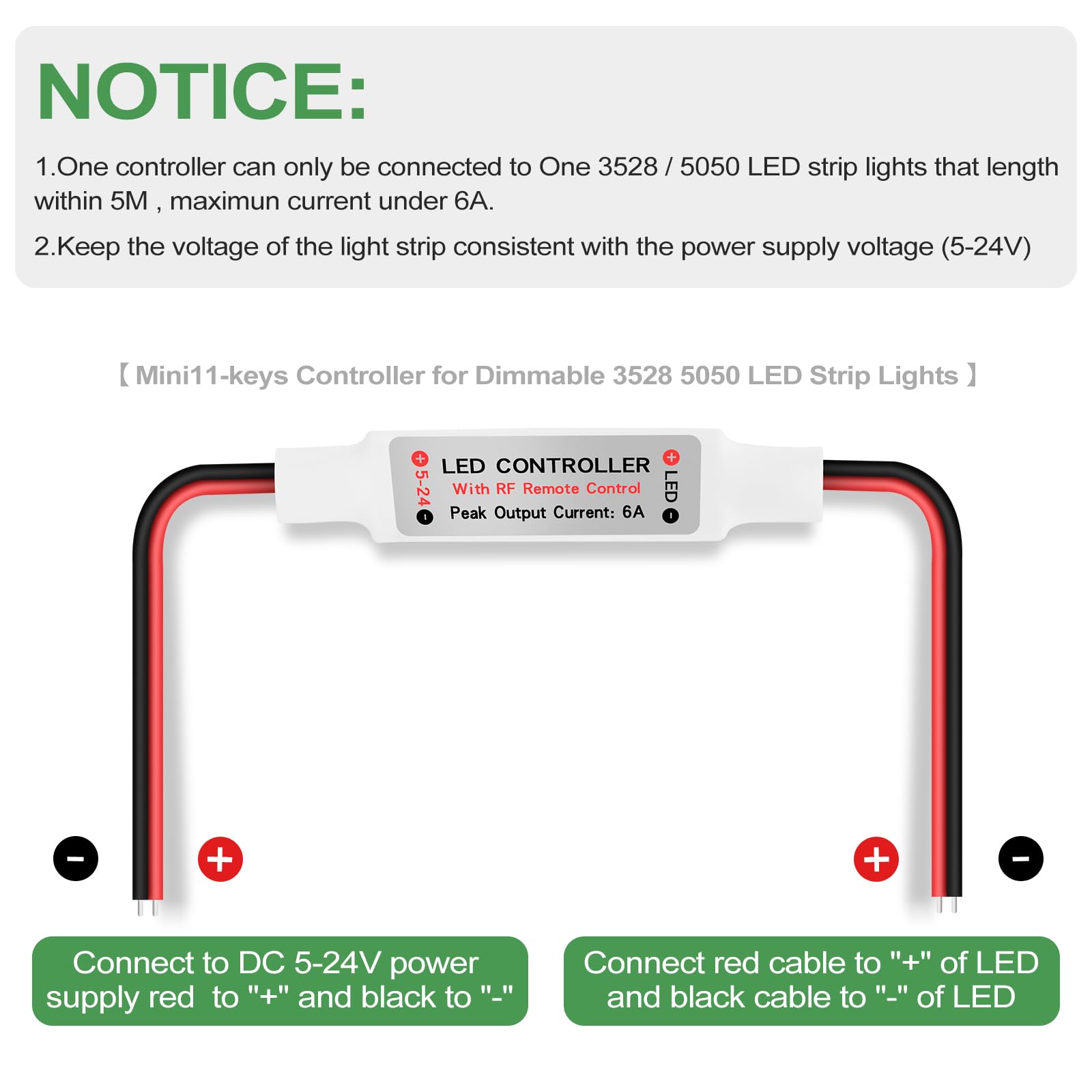 Snapklik.com : 2 Pack RF Wireless Remote Controller, DC5V-DC24V Single ...