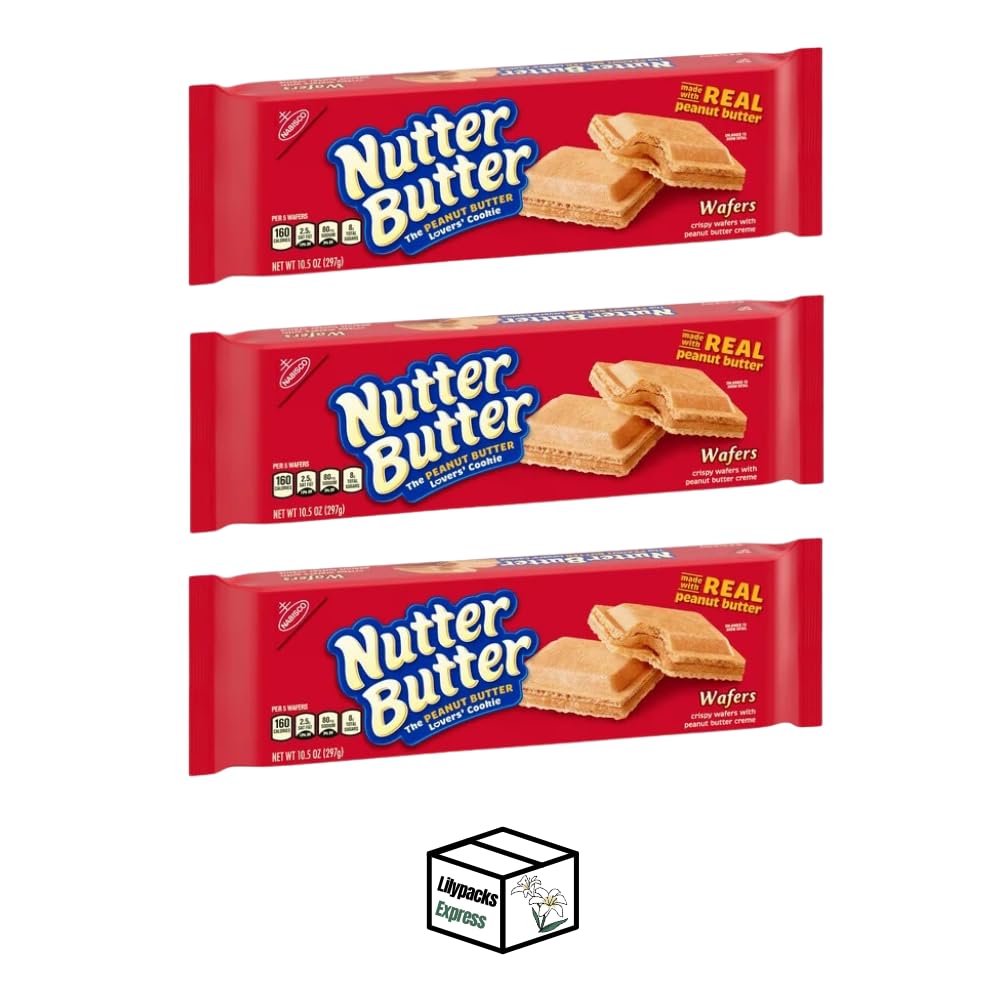 Amazon.com: Nutter Butter Peanut Butter Wafer Cookies |10.5 oz | 3 Pack ...