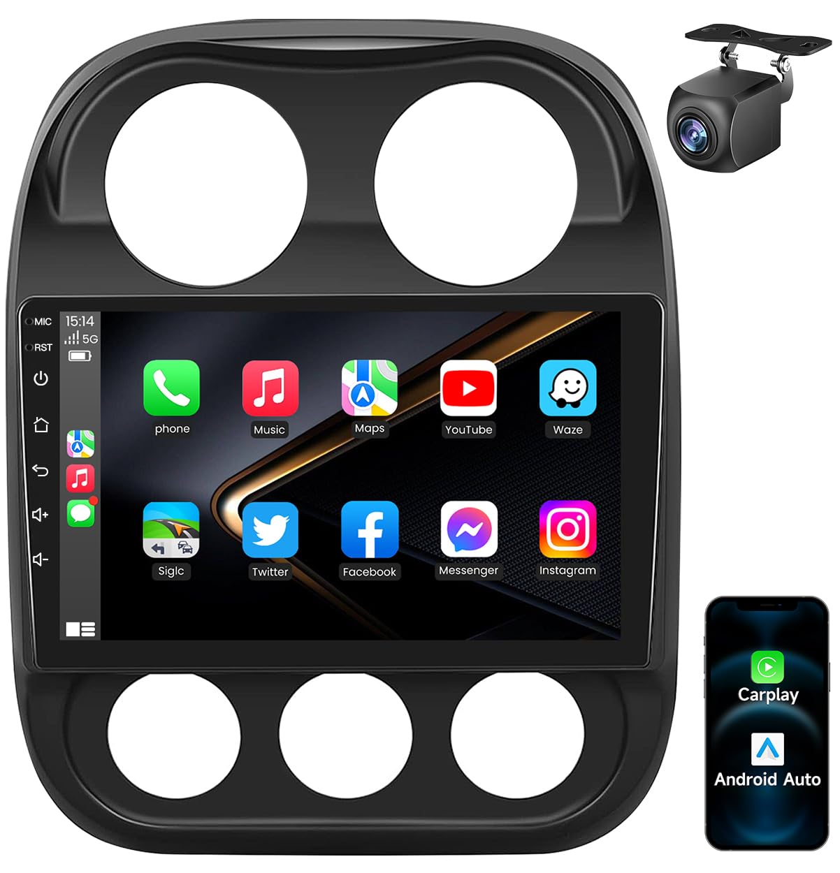 Fortdows Car Radio for Jeep Patriot Compass 2010-2016 Android 11 Built ...