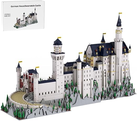 Amazon.com: BICRKTOMXY German Neuschwanstein Castle Building Blocks Set ...