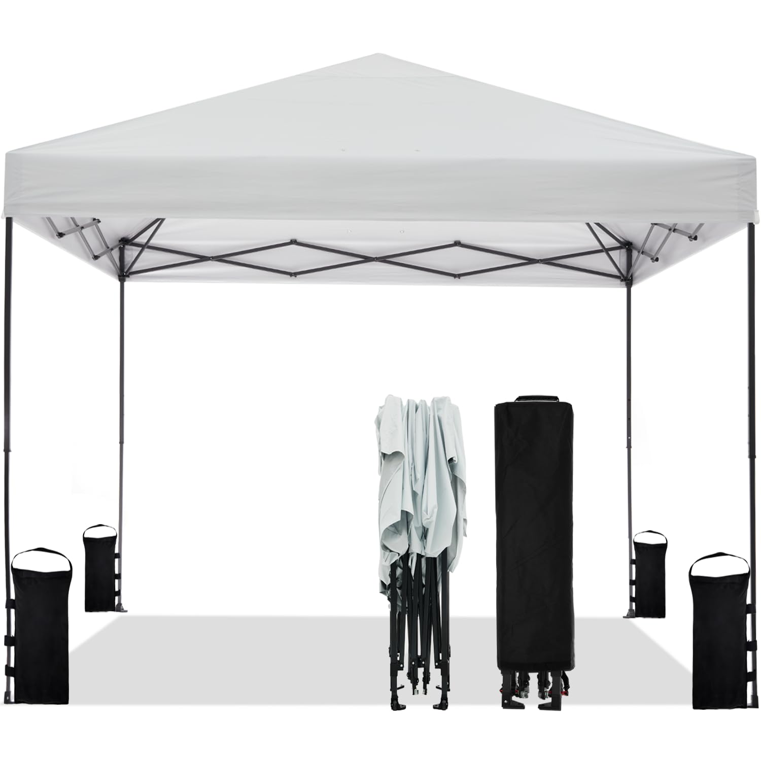 Tunbne 10'x10' Pop Up Canopy Tent, Patented One Push, 1-Person Easy ...