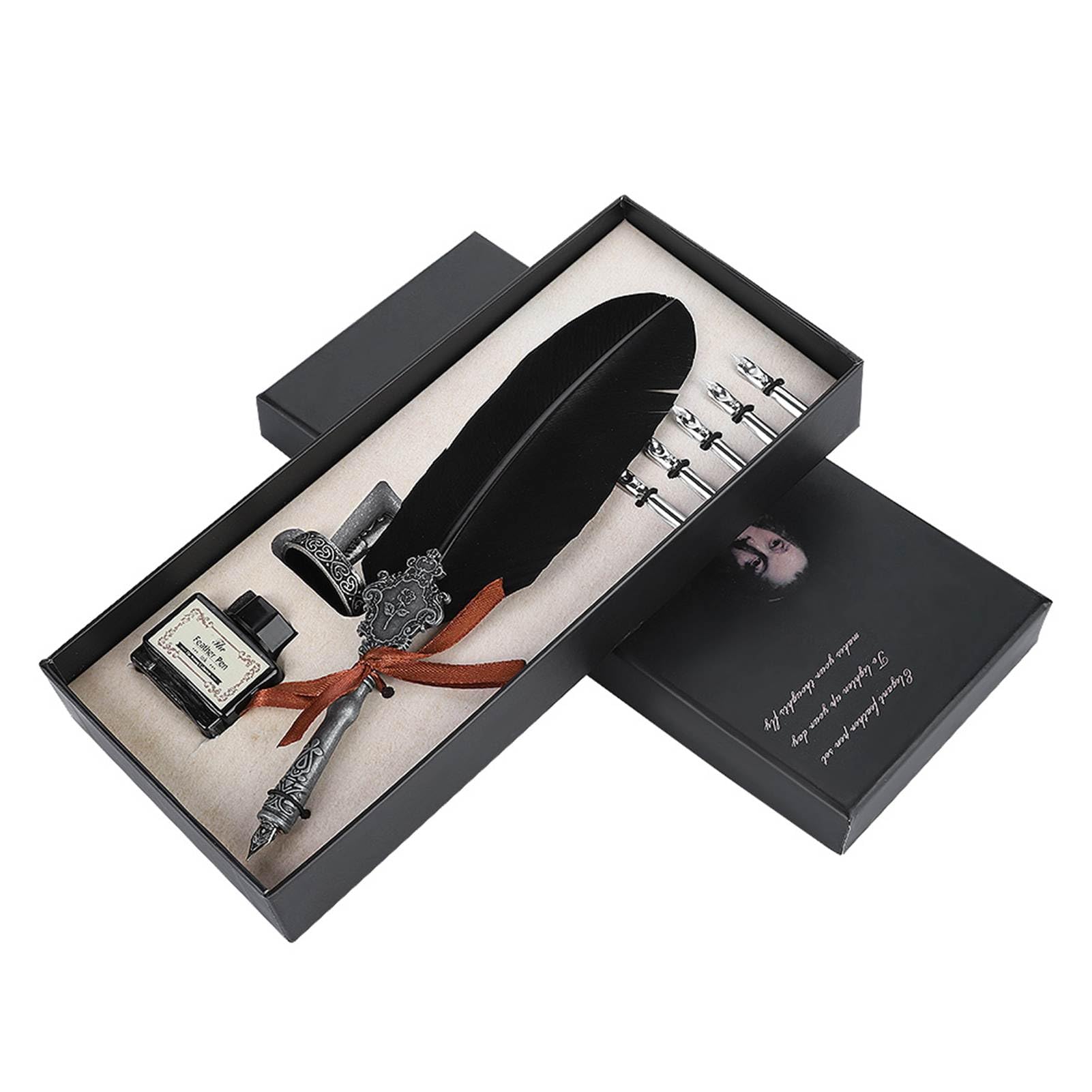 Quill Pen And Ink Set, Calligraphy Pen Signature Pen Vintage Feather ...