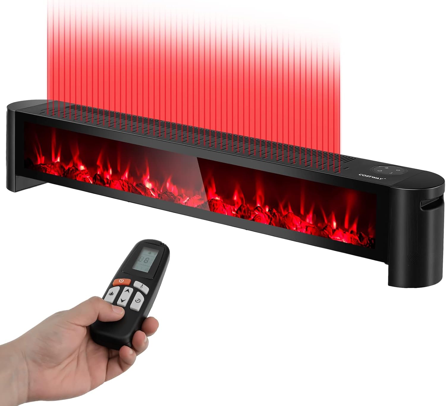 Brandclub - COSTWAY Baseboard Heater, 1400W Electric Heater w/Remote ...