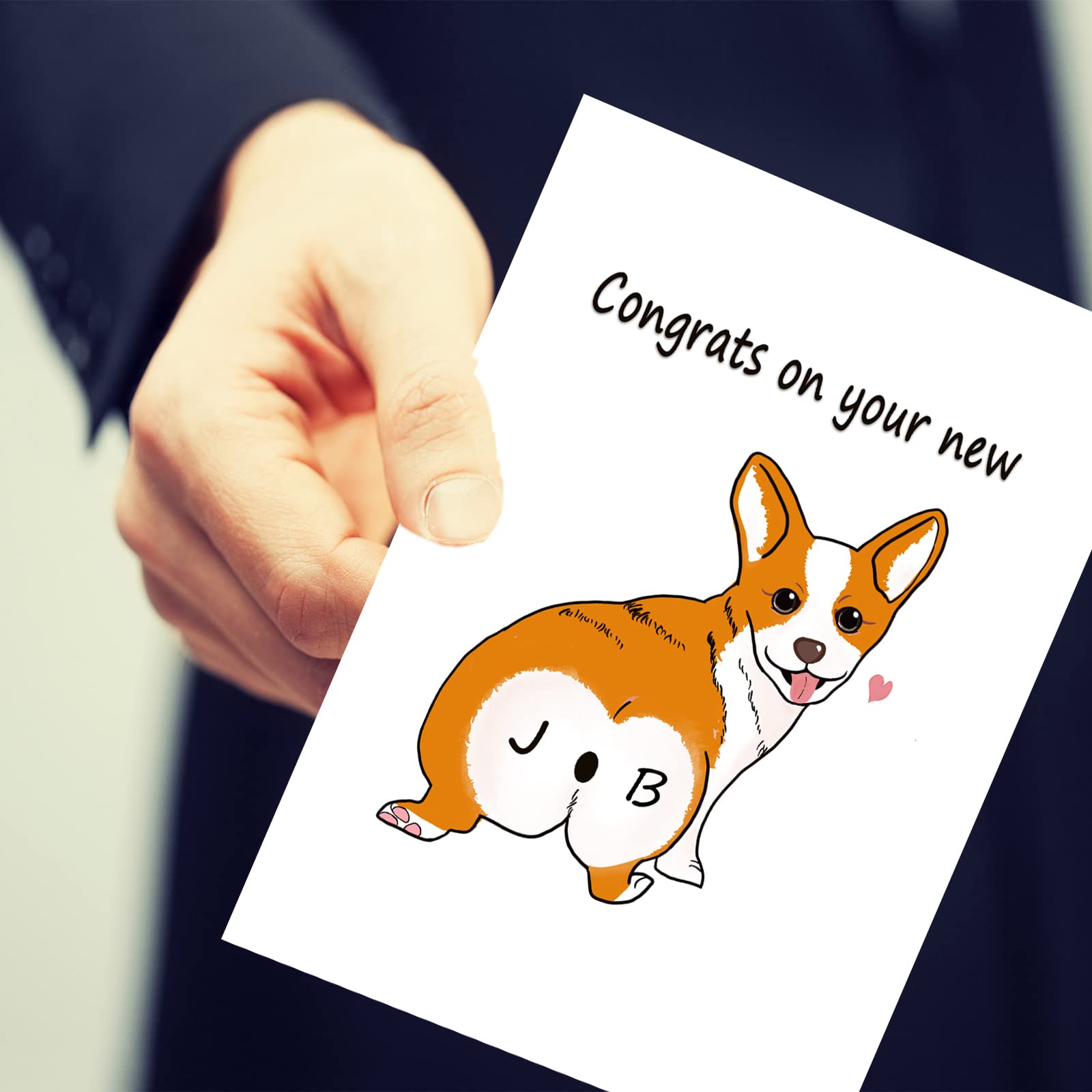 Snapklik.com : Congrats Card, Corgi Themed New Job Card, 8.6 X 6.1 ...