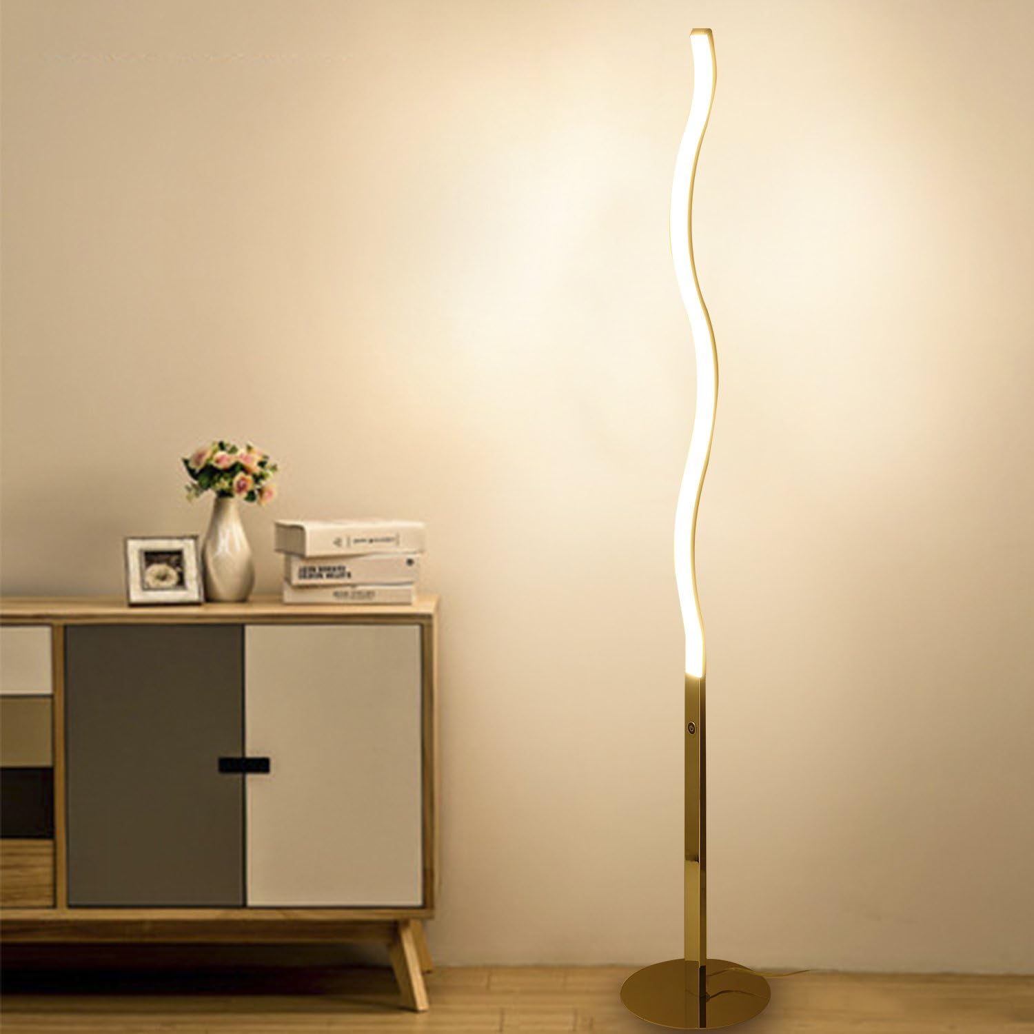 SPARKSOR Floor Light - LED Curved Floor Light-Floor Lamps for Living ...