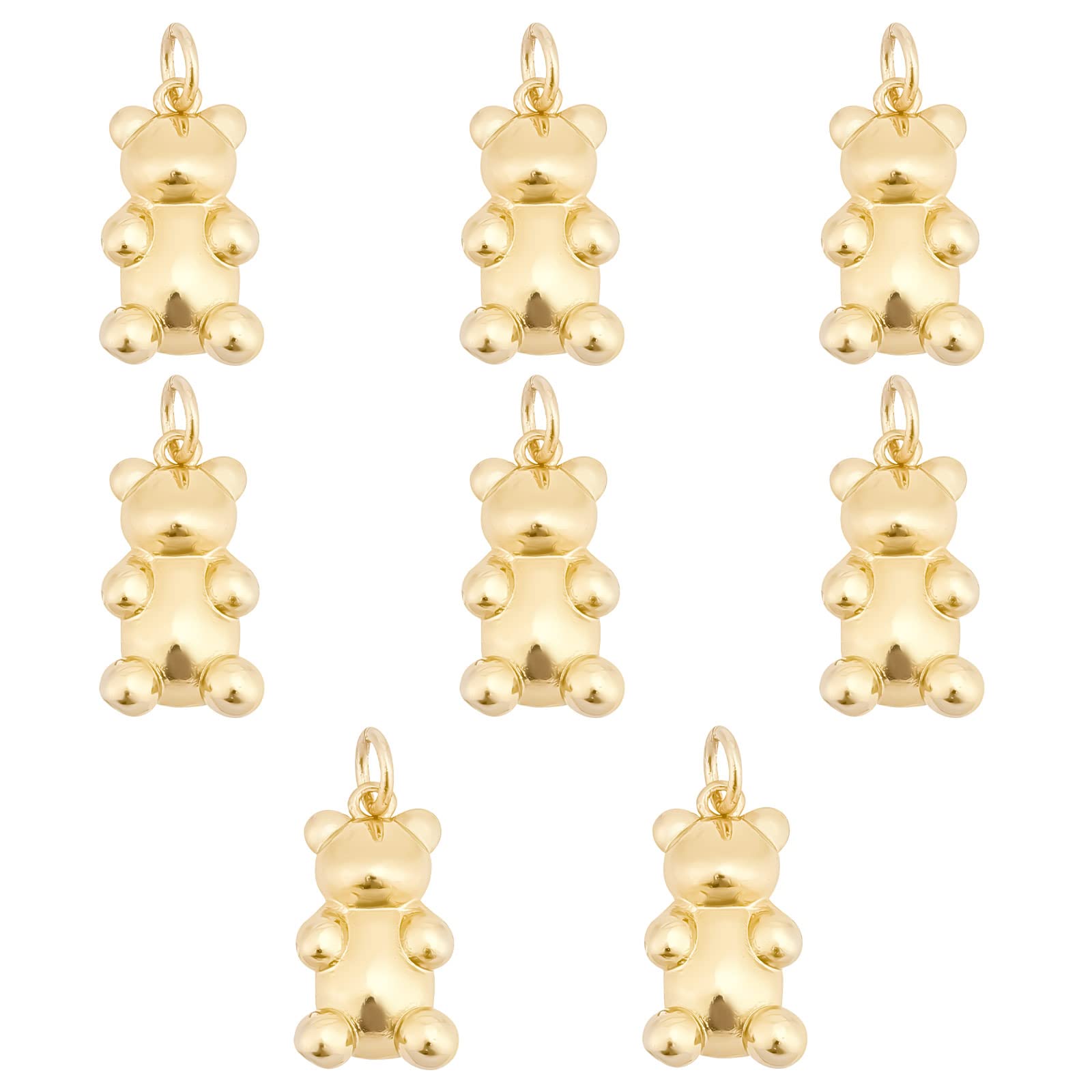 Amazon.com: SUNNYCLUE 1 Box 8pcs Real 18K Gold Plated Teddy Bear Charms ...