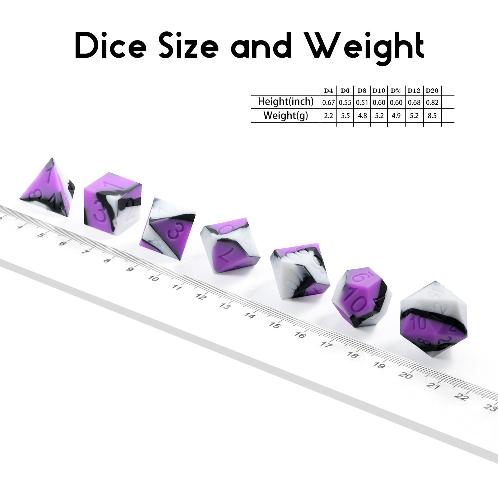 Snapklik.com : DNDND Silicone DND Dice Set, 7PCS Silicone Rubber D&D Die