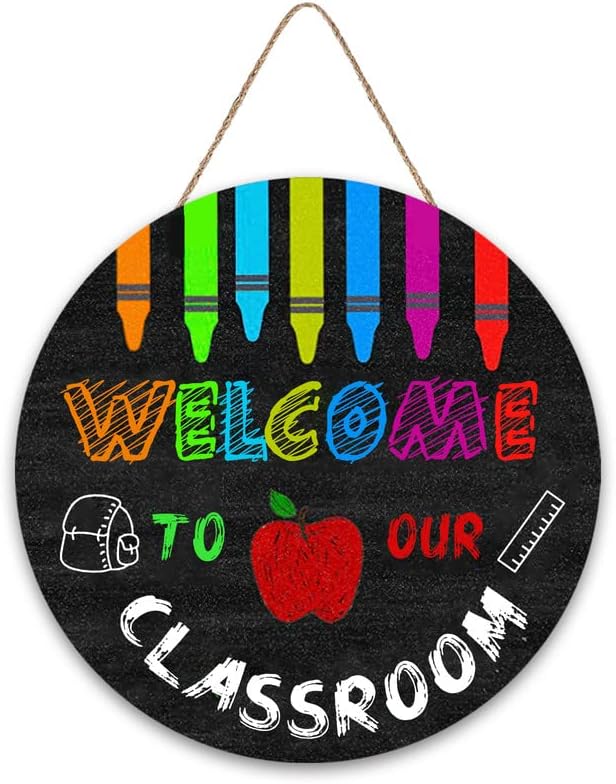 Amazon.com: Aowotu Welcome Sign for Classroom Door Decorations 12 ...