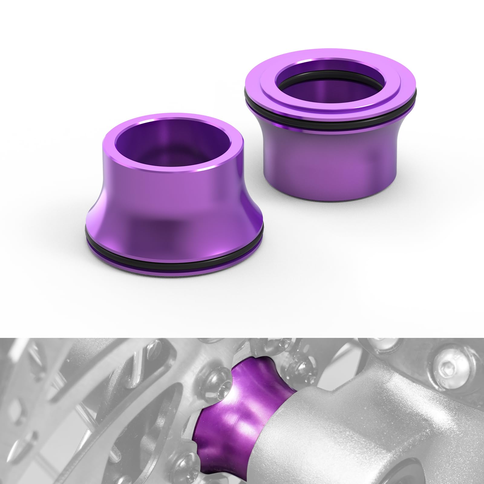 Amazon.com: NICECNC Purple Front Wheel Hub Spacer Bushing Collars O ...
