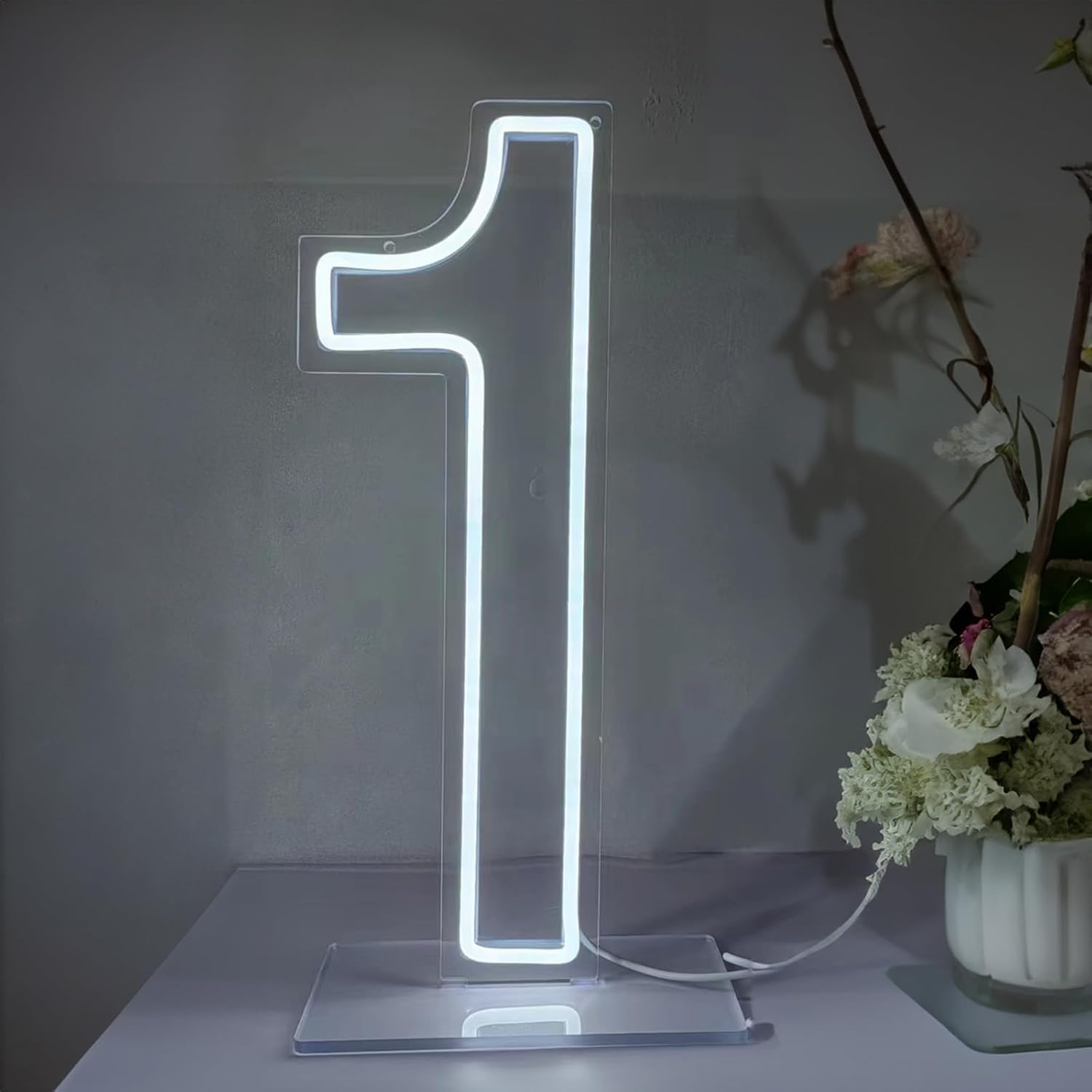 Amazon.com : Neon Signs Number 1 Birthdays Decor Neon Lights One Party ...