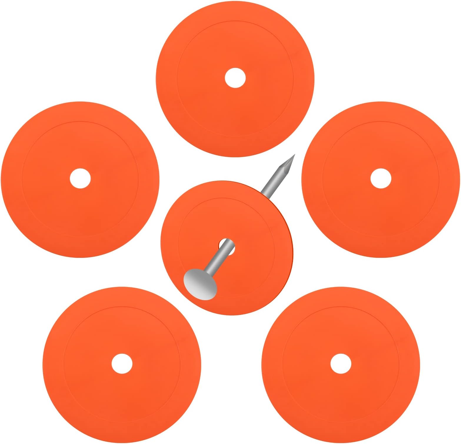 Amazon.com : 6 Pieces Low Profile Property Markers Orange Rubber ...