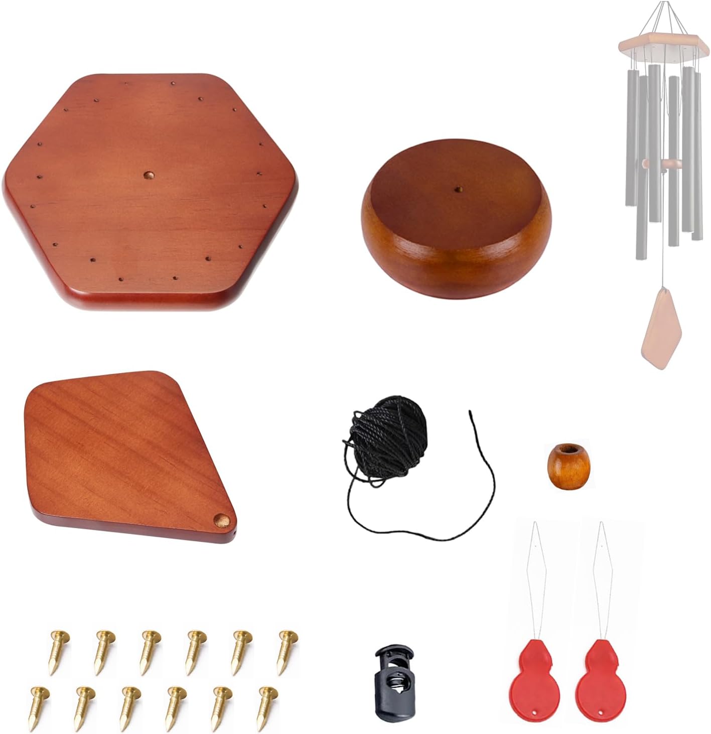 Amazon.com : Lveofielygi Wind Chime Replacement Parts - Mahogany ...