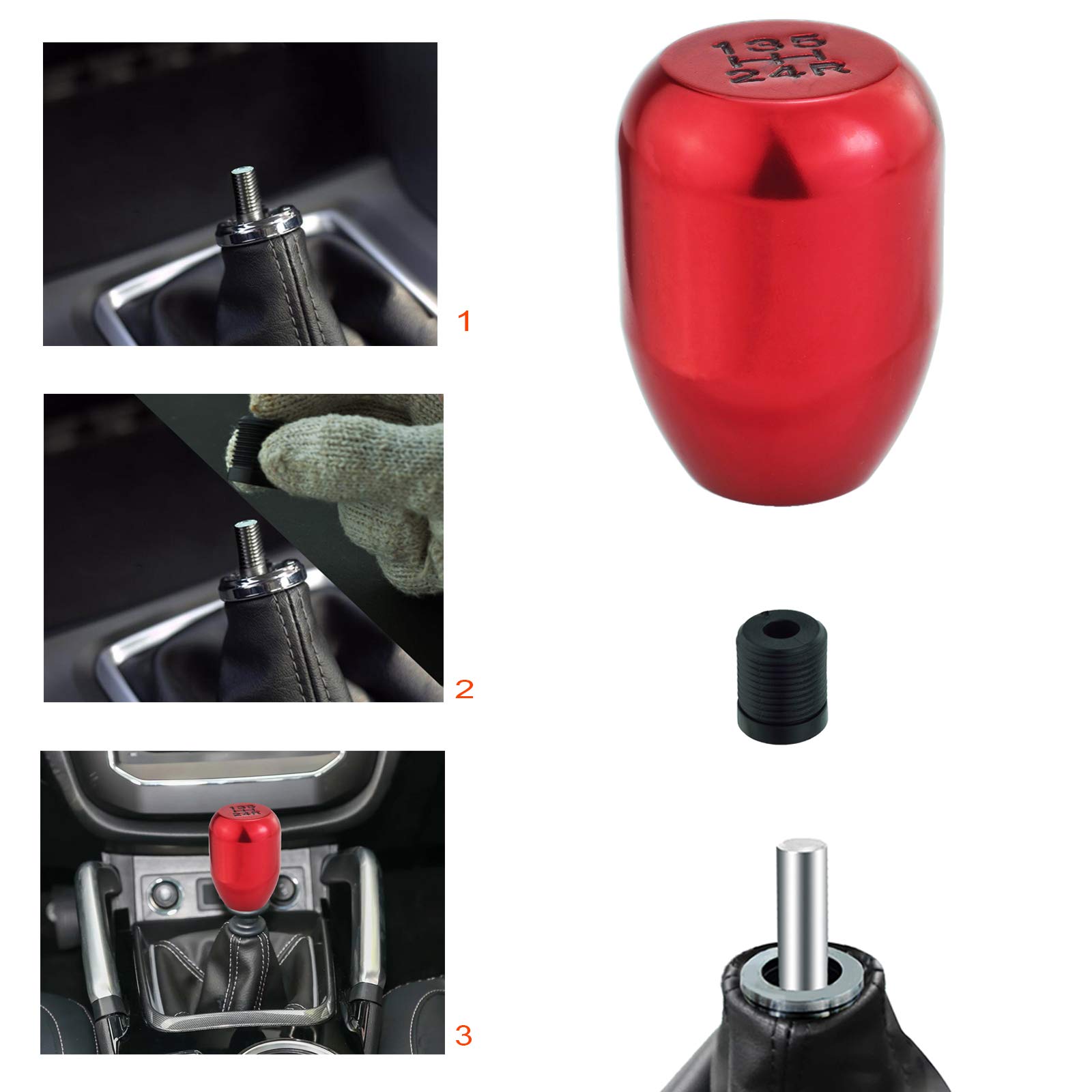 Snapklik.com : 5 Speed Shifter Knob, Aluminium Alloy Gear Shifter Stick ...