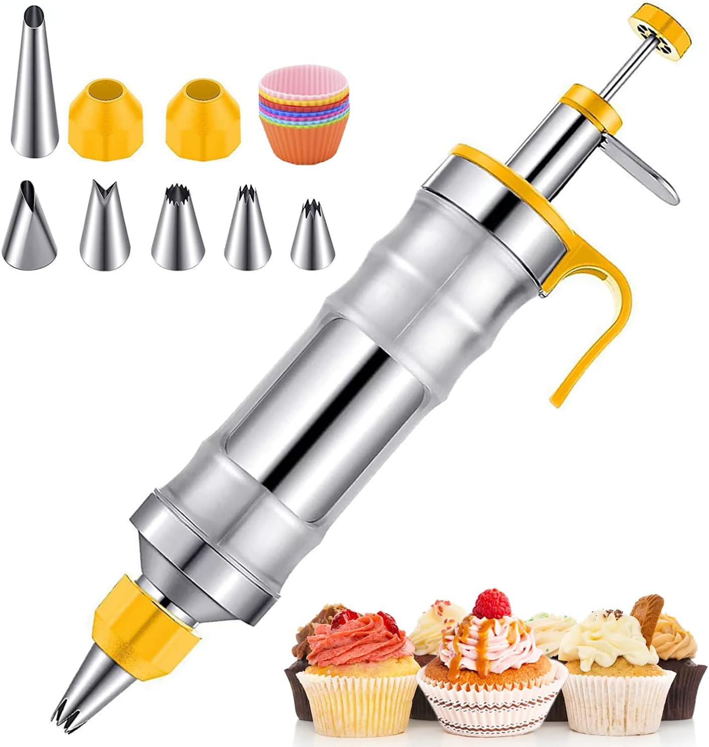 Amazon.com: FANTEXY Dessert Decorating Syringe Set, Icing Piping Kit ...