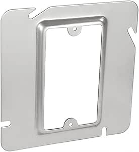 2 Pcs, 4-11/16 Square One Gang Device Ring, 1/4 In. Raised, Steel Used ...
