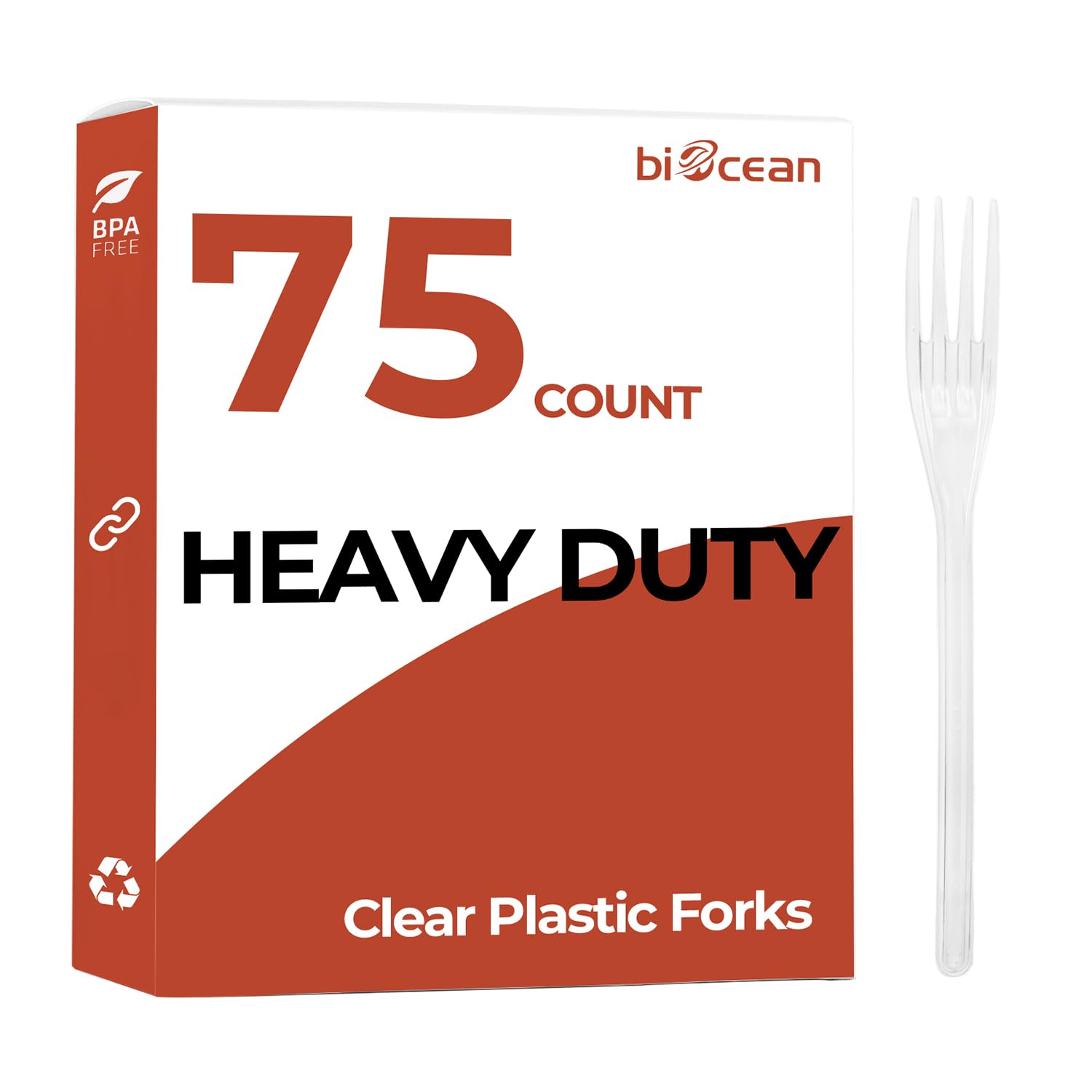 Snapklik.com : Biocean Disposable Clear Plastic Forks 75 CT Heavy Duty ...