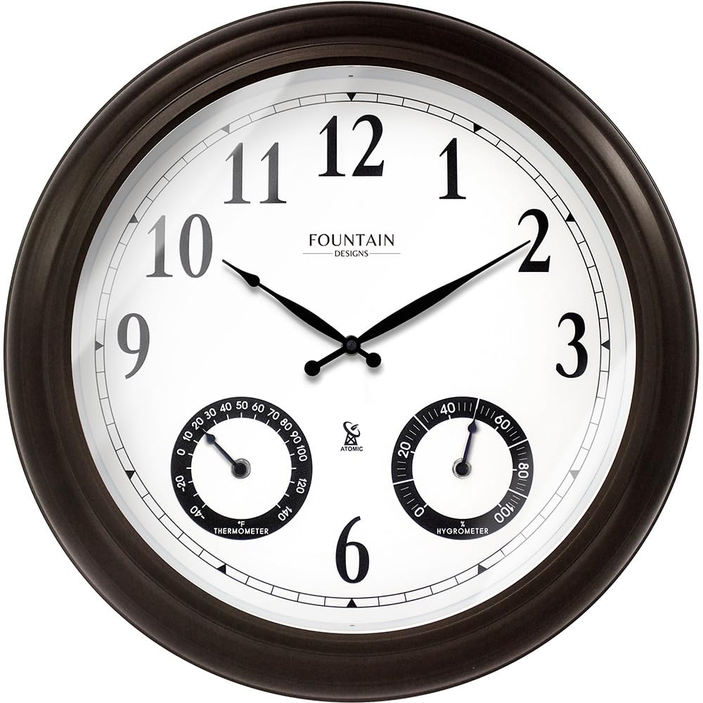 Amazon.com: FOUNTAIN DESIGNS 20" Evander Outdoor Atomic Clock with ...