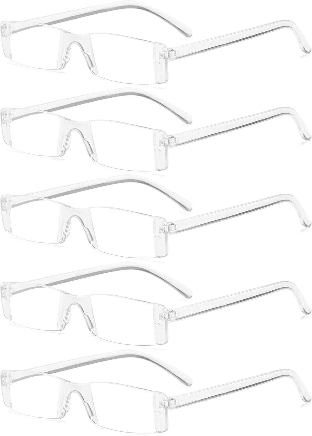 VEVESMUNDO Transparent Rimless Reading Glasses Men Women Stylish Narrow Readers – Yaxa Colombia