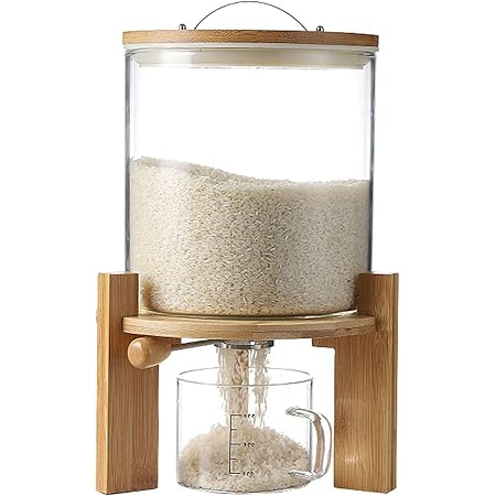 Amazon.com: IYTBILQ Glass Cereal Dispenser Countertop with Spout ...