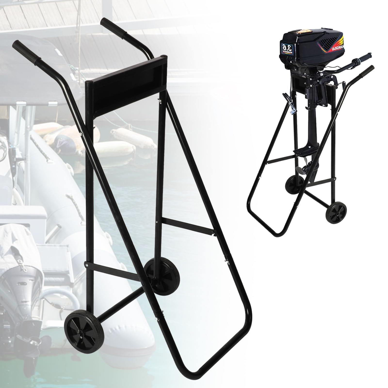 GOOFCXO Outboard Boat Engine Stand, 30HP 165LB Heavy Duty Outboard ...