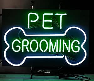 Amazon.com : Neon Signs for Wall Decor Pet Grooming Sign Neon Glass ...